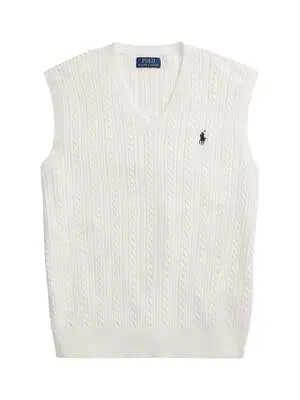 Ralph Lauren Crewneck Sweater With American Flag Graphic - White