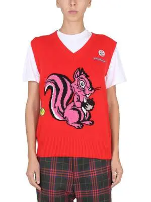 CORMIO Knitted Vest - Red