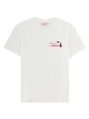 MC2 SAINT BARTH Cotton T-shirt With Embroidery - White
