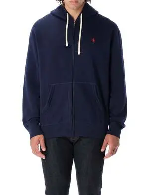 Polo Ralph Lauren Zip Hoodie With Adjustable Drawstring Hood - Blu