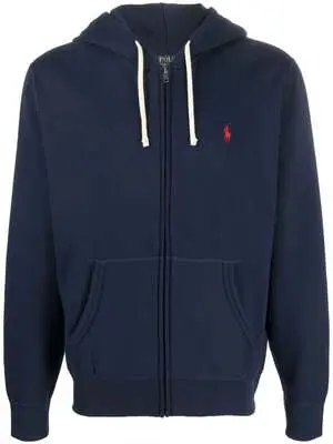 Polo Ralph Lauren Drawstring Hood Full-zip Sweater - Blue