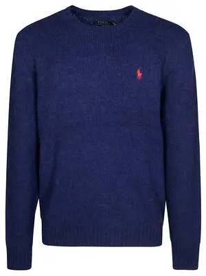 Polo Ralph Lauren Classic Knit Sweater Fw25 Collection - Blu