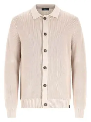 FAY Cotton Knit Button-front Cardigan - Beige