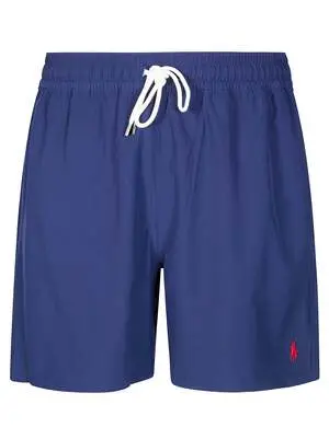 Polo Ralph Lauren Drawstring Waist Swim Shorts With Embroidered Logo - Blu