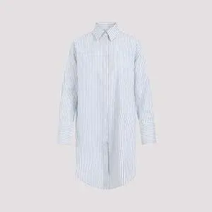 Victoria Beckham Striped Cotton Shirt - Blue