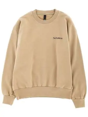 NO PROBLEMO Logo Crewneck Sweatshirt - Beige