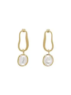 Cult Gaia Vera Earrings With Faux Pearl Detail - Gold