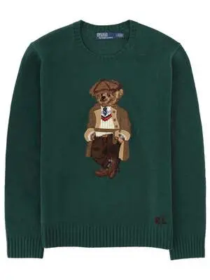 Polo Ralph Lauren Embroidered Bear Regular Fit Sweater - Green