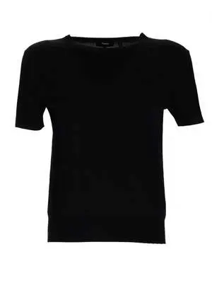 Theory Merino Wool Short Sleeve Crew Neck Knit Top