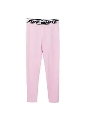 Off-White Logo Band Leggings For Young Fashionistas - Pink