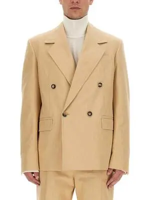 Bottega Veneta Double Breasted Textured Blazer - Brown
