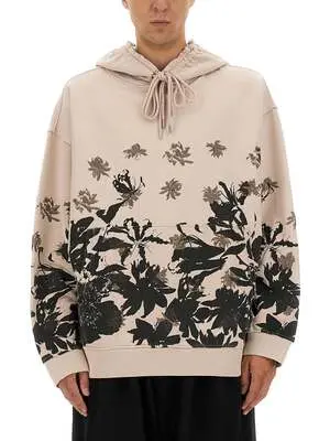 Dries Van Noten Oversized Floral Print Cotton Jersey Hoodie