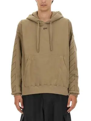 Off-White Off Stitch Skate Hoodie - Beige