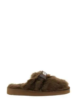 Suicoke Fuzzy Sliders With Rubber Sole - Brown