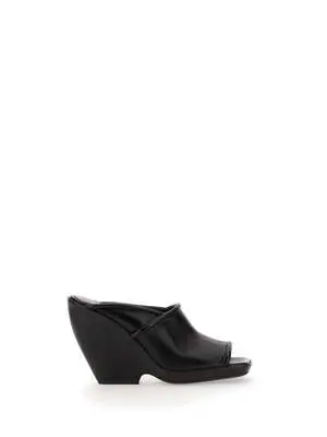 Khaite Aimee Ankle Strap Flat Sandal In Leather - Black