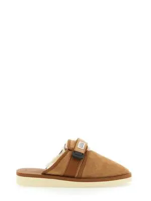 Suicoke Zavo M2ab Suede And Nylon Slip-on With Shearling Lining - Beige