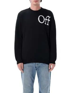 Off-White Oversized Logo Crewneck Sweater - Black