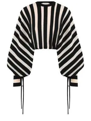 Zimmermann Jersey 'rebellion Drawn' Striped Top - Black