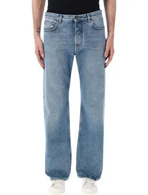Off-White Slim-fit Classic Jeans With Printed Graphics - Lt Medium