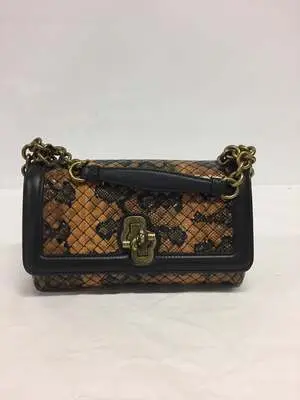 Bottega Veneta Mini Loop Intrecciato Shoulder Bag - Brown