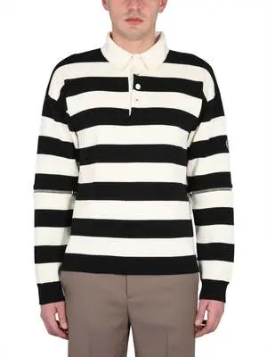 Gucci Striped Detachable Sleeve Polo Shirt - Ivory