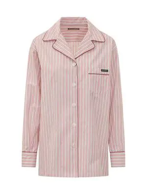 Dolce & Gabbana Striped Short-sleeve Shirt With Collar And Pocket - Rigato