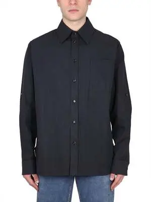 Bottega Veneta Cotton Twill Shirt With Pointed Collar