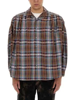 AIE Oversized Cotton Seersucker Shirt - Blue