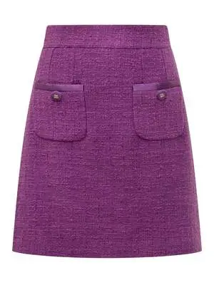 Dolce & Gabbana Ruched Mini Skirt With Tie Detail - Viola