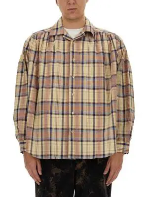 AIE Oversized Seersucker Cotton Shirt - Yellow