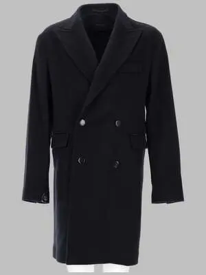 PALTO' Double Breasted Wool Blend Trench Jacket