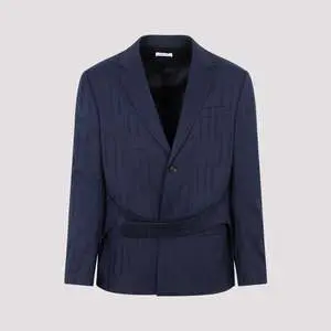 Off-White Wool Single-breasted Blazer - Blue