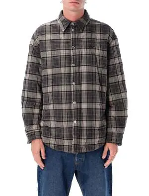 Off-White Spray Arrow Check Padded Overshirt - Grey