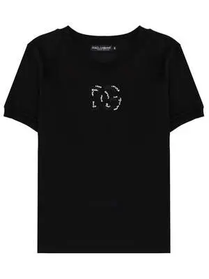 Dolce & Gabbana Crystal Logo Cotton T-shirt