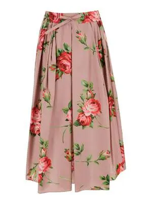 Dolce & Gabbana Rose Bouquet Midi Skirt - Pink