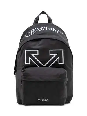 Off-White Heritage Mini Backpack With Front Pocket And Logo Print - Black