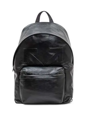 Off-White Heritage Mini Backpack With Front Pocket And Embossed Logo - Black
