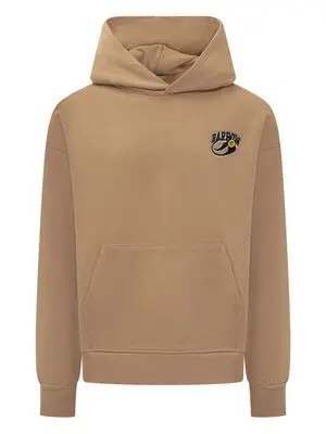 BARROW Hooded Sweatshirt With Logo And Back Print - Beige