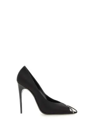 Saint Laurent 115mm Crystal-embellished Satin Slingback Pumps - Black