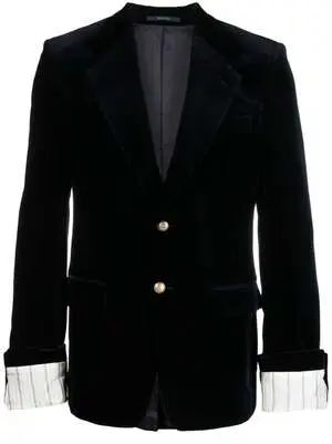 Gucci Stretch Cotton Velvet Single-breasted Blazer - Blue
