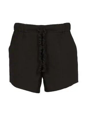 GANNI Organic Cotton Shorts With Ruffled Drawstring