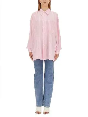Bottega Veneta Striped Silk Shirt - Pink