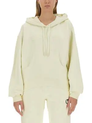 Off-White Cotton Logo Sweatshirt - Beige