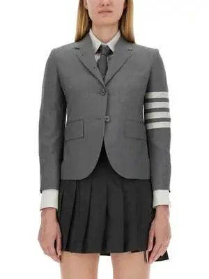 Thom Browne 4-bar Plain Wool Jacket - Grey