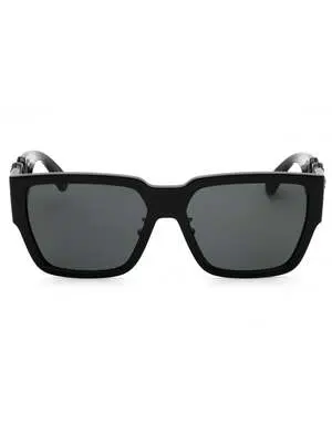 Versace Versace Rectangular Sunglasses With Gold Tone Medusa Detail Black/dark Grey