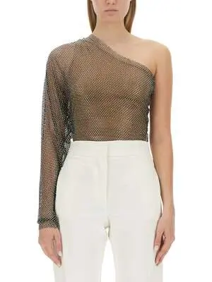 GENNY One-shoulder Long-sleeve Bodysuit
