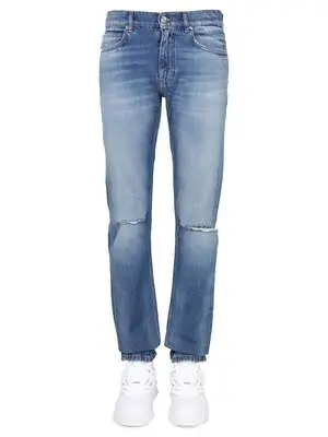 Versace Patch Logo Jeans - Denim