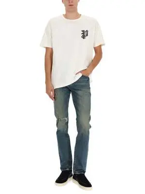 PURPLE BRAND Distressed Straight-leg Jeans - Denim