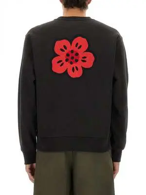 Kenzo Crewneck Sweatshirt With Boke Flower Print - Black