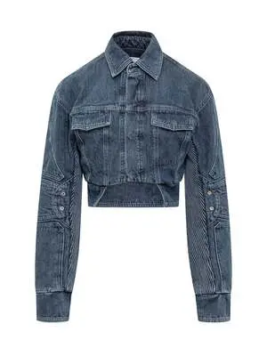 Off-White Motorcycle-inspired Denim Jacket - Blue